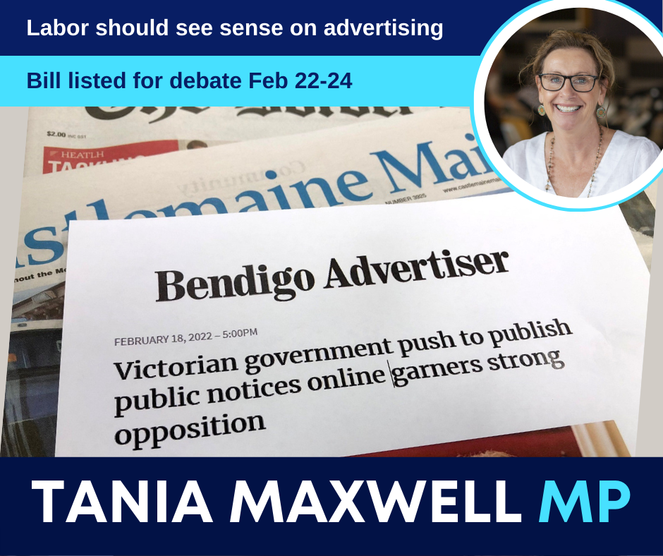 Government must see sense on newspaper ads – Tania Maxwell